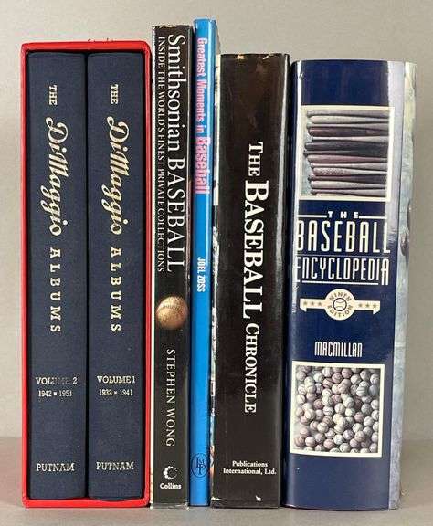 Group of 6 Baseball Books - DiMaggio, Smithsonian, Encyclopedia, and ...