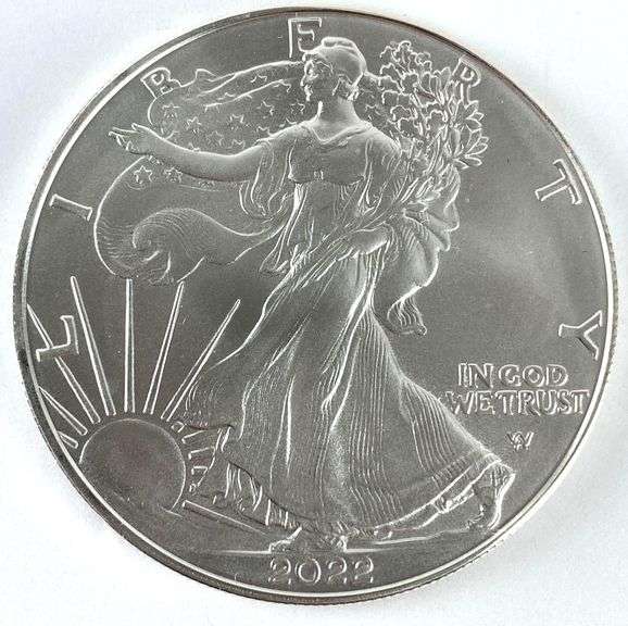 2022 US Mint American Silver Eagle 1 oz .999 Fine Silver Coin - Matthew Bullock Auctioneers