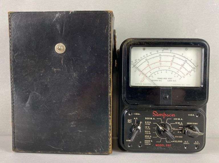 Vintage Simpson Electric Co. 260 Analog Multimeter and Leather Carrying ...
