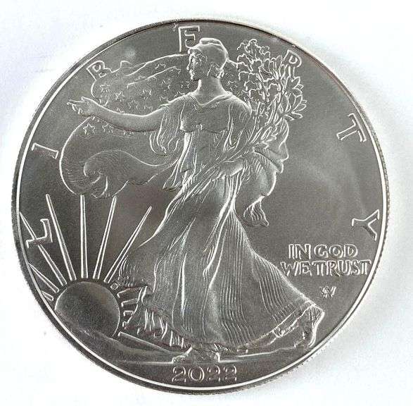 2022 US Mint American Silver Eagle 1 oz .999 Fine Silver Coin - Matthew Bullock Auctioneers