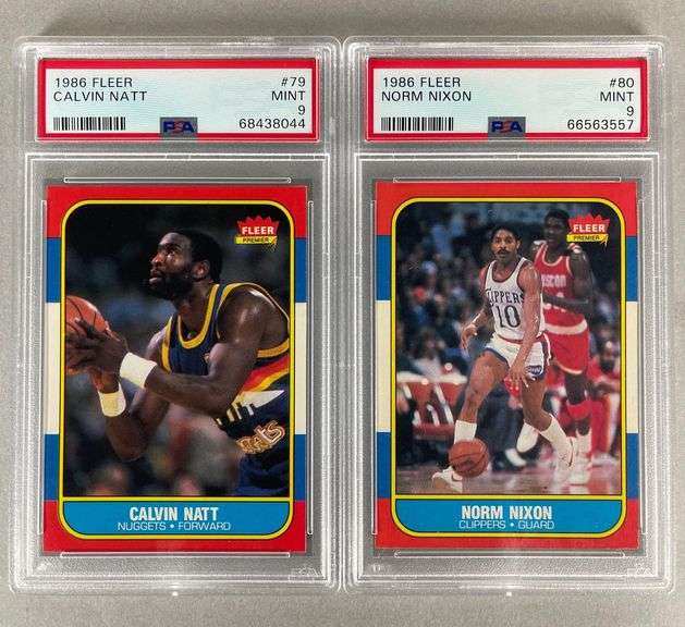 1986 Fleer Calvin Natt #79 and Norm Nixon #80 PSA 9 Set Break - Matthew ...