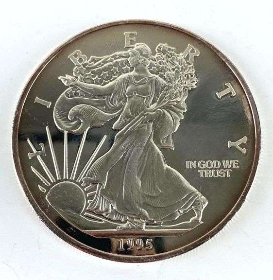 1995 American Silver Eagle 1/2 Pound .999 Fine Silver Commemorative ...