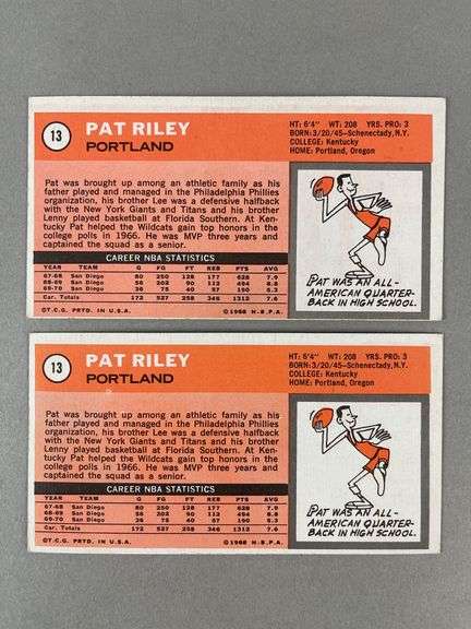 2 - 1970 Topps Pat Riley #13 Rookie - Matthew Bullock Auctioneers