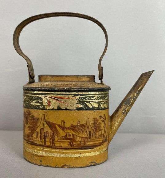 Antique Decorative Toleware Watering Can Matthew Bullock Auctioneers