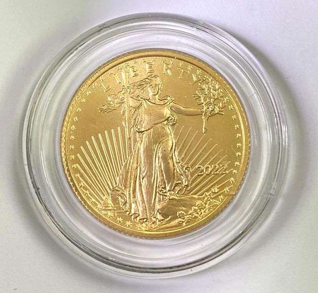 2022 $10 Saint Gaudens 1/4 oz .9999 Fine Gold Coin - Matthew Bullock Auctioneers