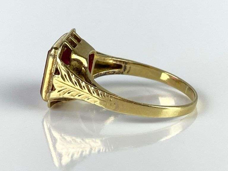 14K Gold Ruby Order of the Eastern Star Fraternal Ring - Matthew ...