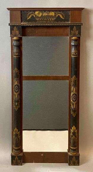 Antique Wood Fruit Basket Design Hanging Mirror - Matthew Bullock ...