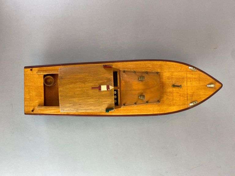 Chris-Craft Runabout Speedboat with Unique Cabin Roof Wood Model ...