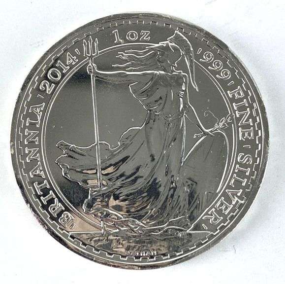 2014 Great Britain 2 Pound Britannia 1 oz .999 Fine Silver Coin ...