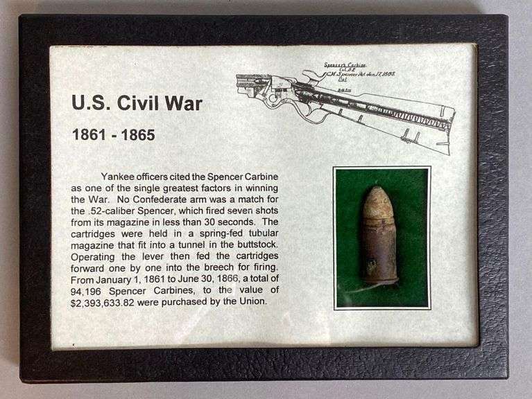US Civil War .52 Caliber Spencer Carbine Bullet - Matthew Bullock ...