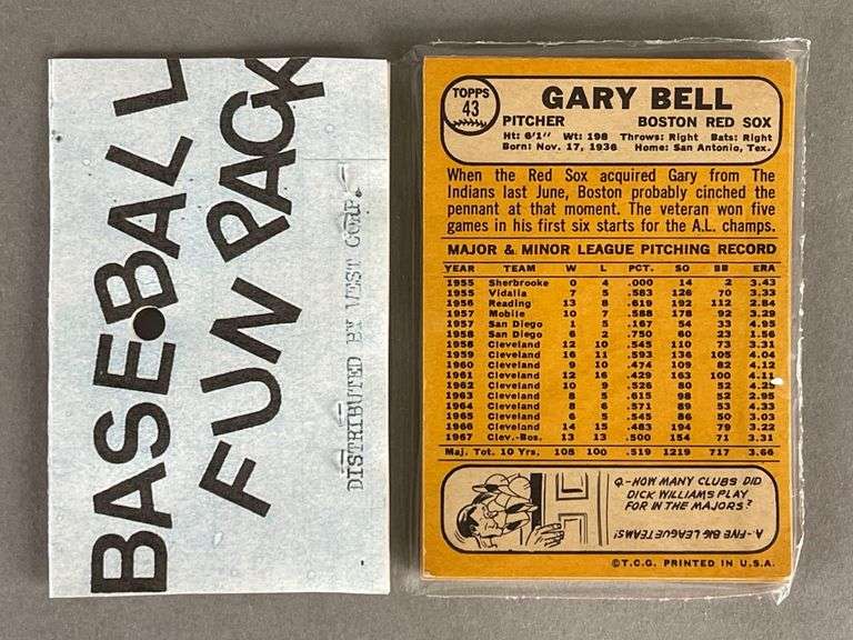 1968 Topps Baseball West Corps Cello Fun Pack - Matthew Bullock Auctioneers
