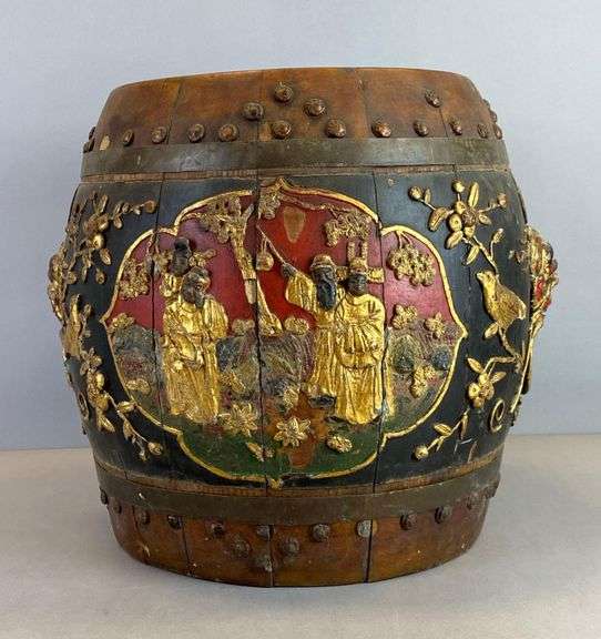 Vintage Chinese Handmade Storage Stool - Matthew Bullock Auctioneers