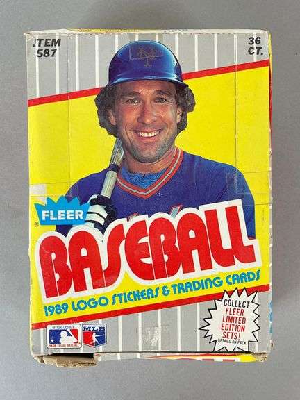 1989 Fleer Baseball unopened Wax Box - Matthew Bullock Auctioneers