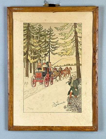 Harry Elliott The Stagecoach Lithograph Print on Paper - Matthew ...
