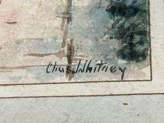 Group of 2 Charles Whitney Landscape Watercolor Paintings on Paper ...