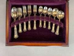 CD Peacock Sterling Silver Flatware Set with Case - Matthew Bullock ...