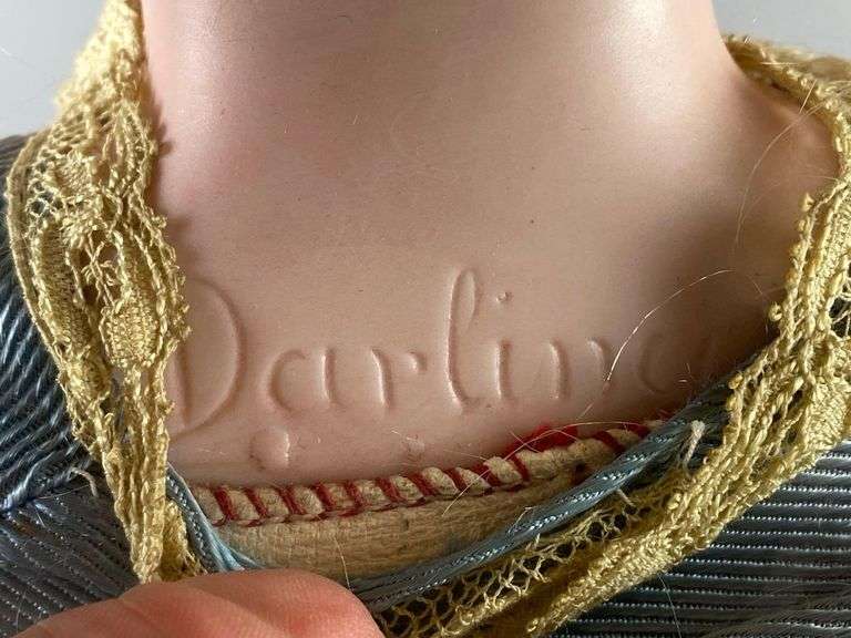 Vintage Darling Porcelain and Leather Doll - Matthew Bullock Auctioneers