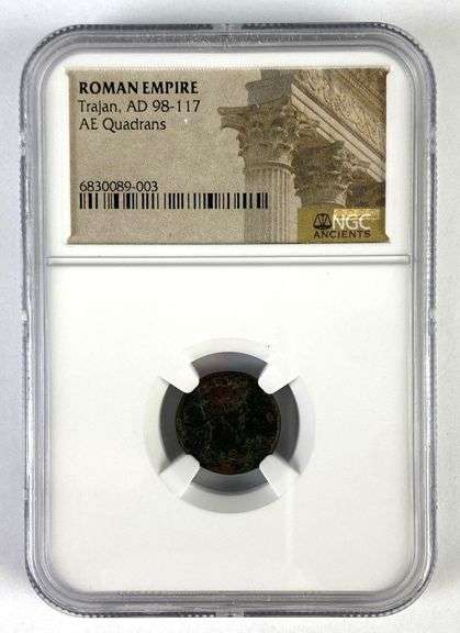 NGC Ancients Graded Roman Empire Trajan Coin - Matthew Bullock Auctioneers