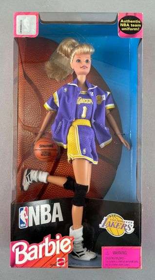 1998 Mattel NBA Barbie Lakers Fashion Doll - Matthew Bullock Auctioneers