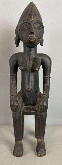 African Carved Wood Baule Female Figure - Matthew Bullock Auctioneers