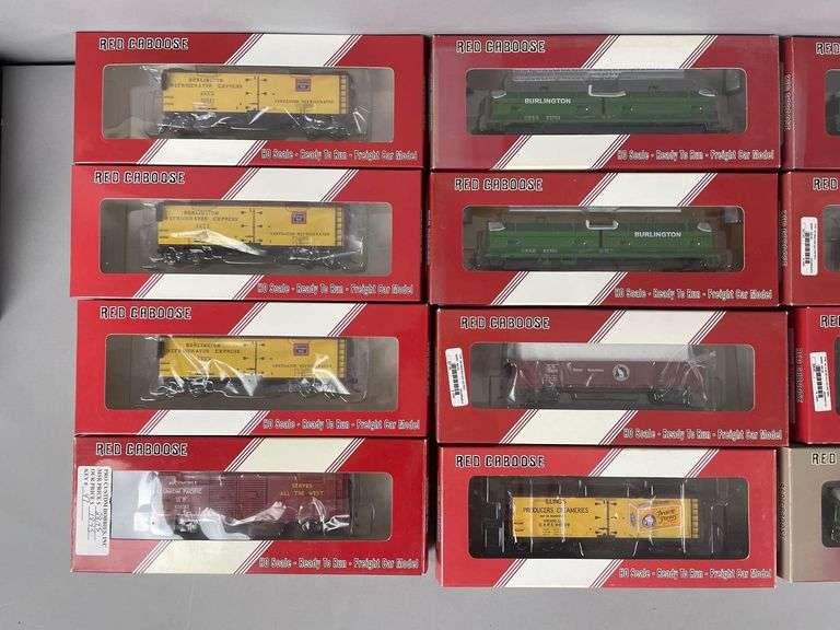 Group of Red Caboose HO Scale Train Cars - Matthew Bullock Auctioneers