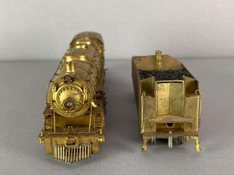Brass HO Scale 2-10-2 Locomotive and Tender - Matthew Bullock Auctioneers
