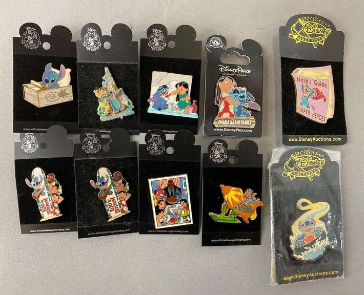 Group of 10 Disney Stitch Enamel Pins - Matthew Bullock Auctioneers