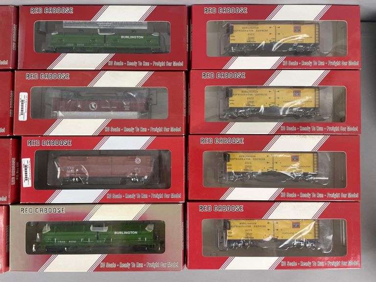 Group of Red Caboose HO Scale Train Cars - Matthew Bullock Auctioneers