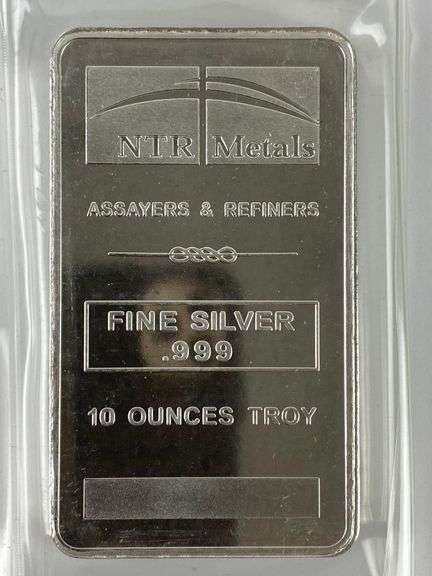 NTR Metals 10 oz .999 Fine Silver Ingot/ Bar - Matthew Bullock Auctioneers