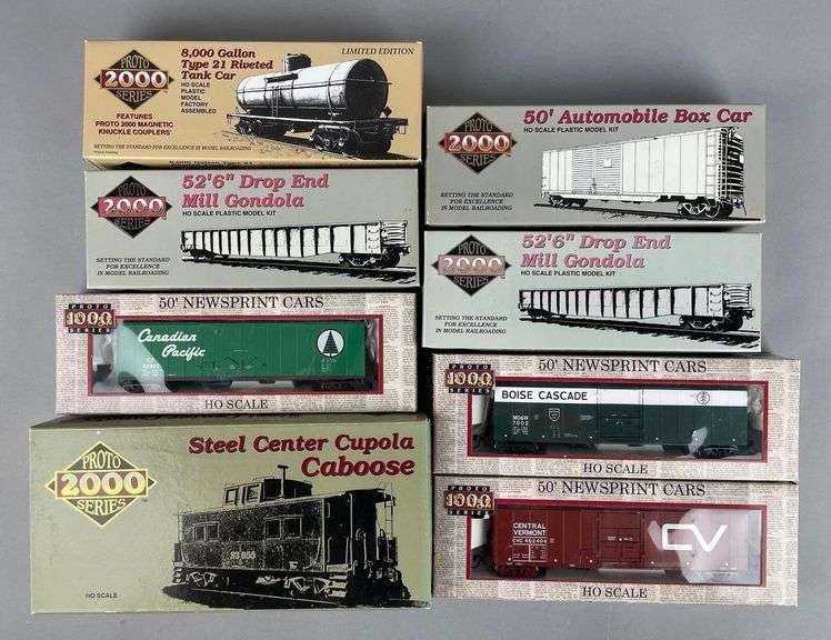 Group of Proto 2000 Series HO Scale Model Kit Train Cars - Matthew ...