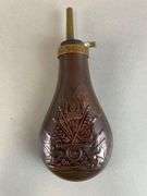 Antique Brass Black Powder Flask - Matthew Bullock Auctioneers