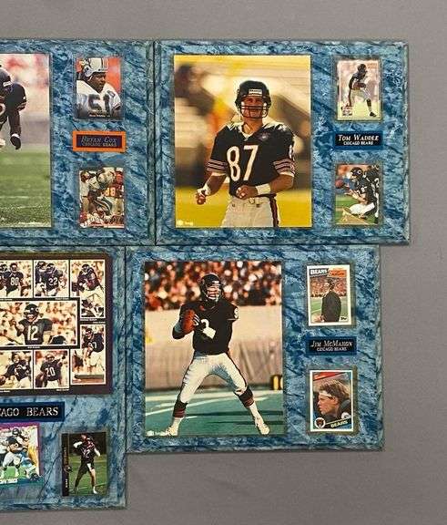 Group of 6 NFL Chicago Bears Players Plaques - Matthew Bullock Auctioneers