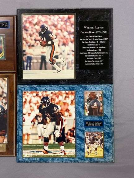 Group of 5 NFL Chicago Bears Players Plaques - Matthew Bullock Auctioneers