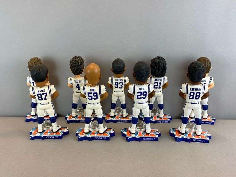 Group of 9 Colts Super Bowl XLI Champions Bobbleheads - Matthew Bullock ...