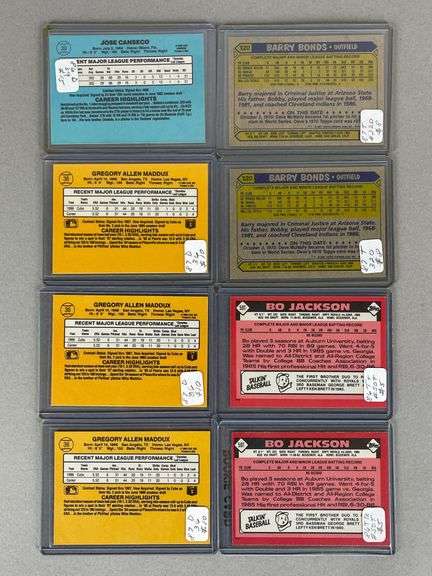 8 - 1986 - 87 Baseball HOF and Star Rookies - Matthew Bullock Auctioneers