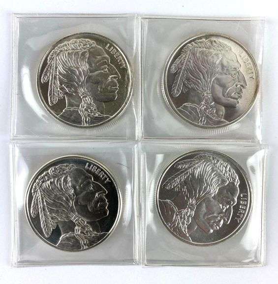 Group of 4 Buffalo Design 1 oz .999 Fine Silver Rounds - Matthew ...