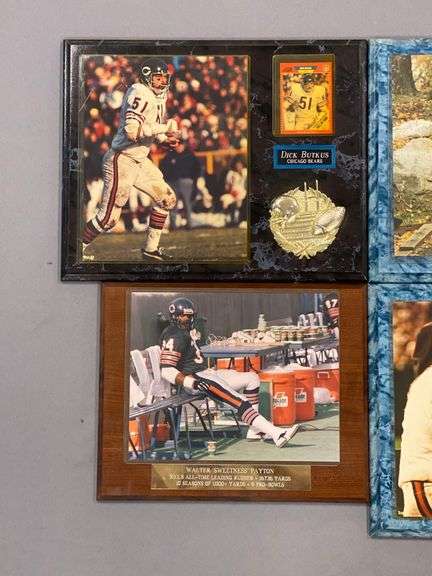 Group of 4 NFL Chicago Bears Players Plaques - Matthew Bullock Auctioneers