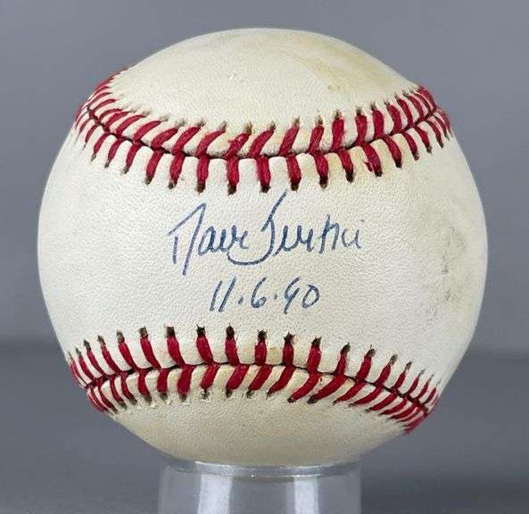 Dave Justice Signed Official MLB NL Rawlings Baseball with Inscription and JSA COA - Matthew ...