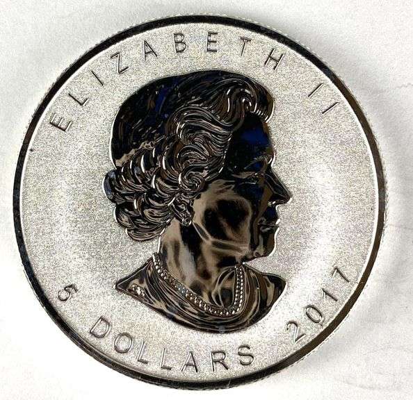 2017 Canada $5 Maple Leaf with Maple Leaf Privy 1 oz .999 Fine Silver - Matthew Bullock Auctioneers