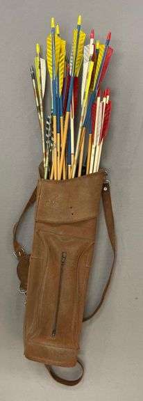 Bear Leather Quiver with Arrows - Matthew Bullock Auctioneers