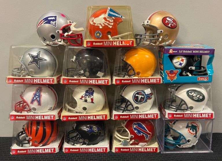 Group of NFL Riddell Mini Football Helmets - Matthew Bullock Auctioneers