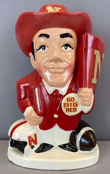 Nebraska Go Big Red Plaster Bank - Matthew Bullock Auctioneers