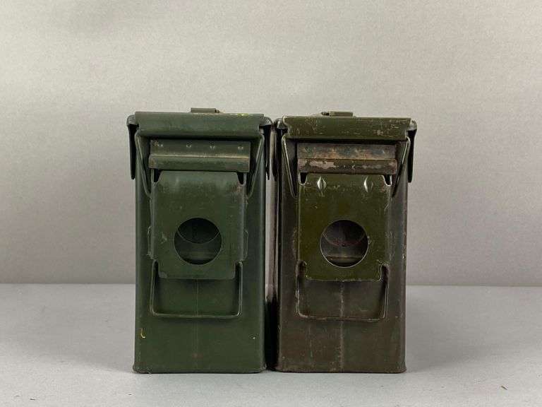 Group of 2 US 7.62mm M80 200 Cartridge Metal Ammo Boxes - Matthew ...