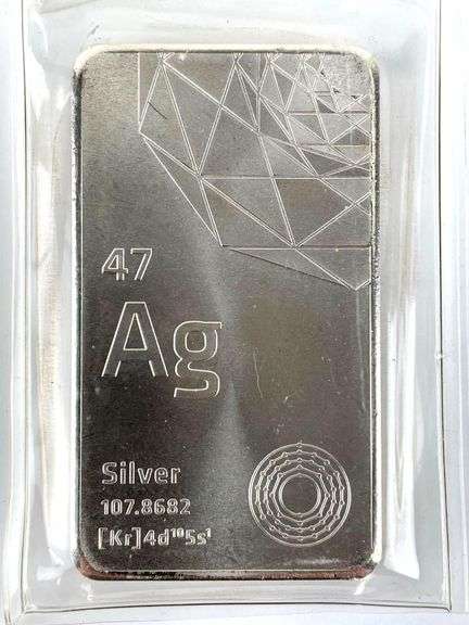 Elemental 10 oz .999 Fine Silver Ingot/ Bar - Matthew Bullock Auctioneers