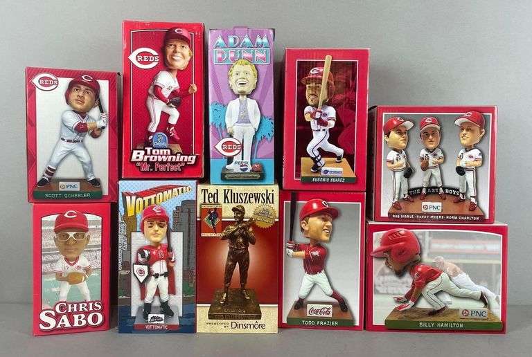 Group of Cincinnati Reds Baseball Bobbleheads - Matthew Bullock Auctioneers