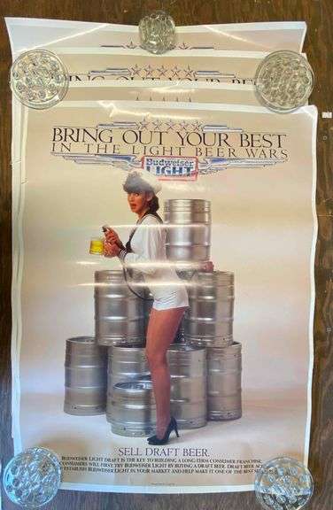 Group of 4 Budweiser Light Beer Wars Pin-Up Posters - Matthew Bullock ...