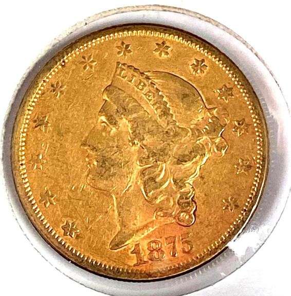 1875-S US $20 Liberty Head Gold Coin - Matthew Bullock Auctioneers