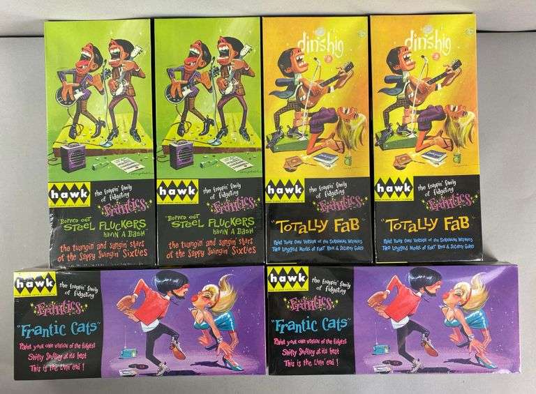 Group of 6 Hawk Frantics Plastic Model Kits - Matthew Bullock Auctioneers