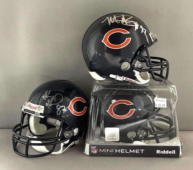 3 - Chicago Bears Signed Mini Helmets - Matthew Bullock Auctioneers