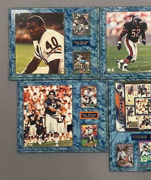 Group of 6 NFL Chicago Bears Players Plaques - Matthew Bullock Auctioneers